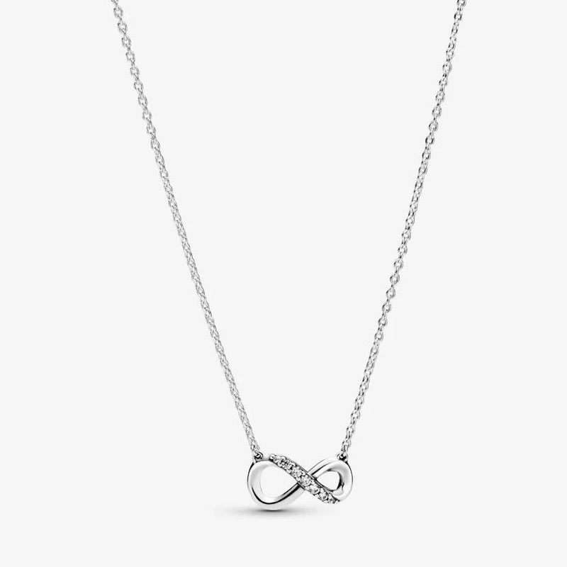 (ของแท้💯 พร้อมส่ง)Pandora Infinity Collier Necklace แพนโดร่าสร้อยคออิน ...