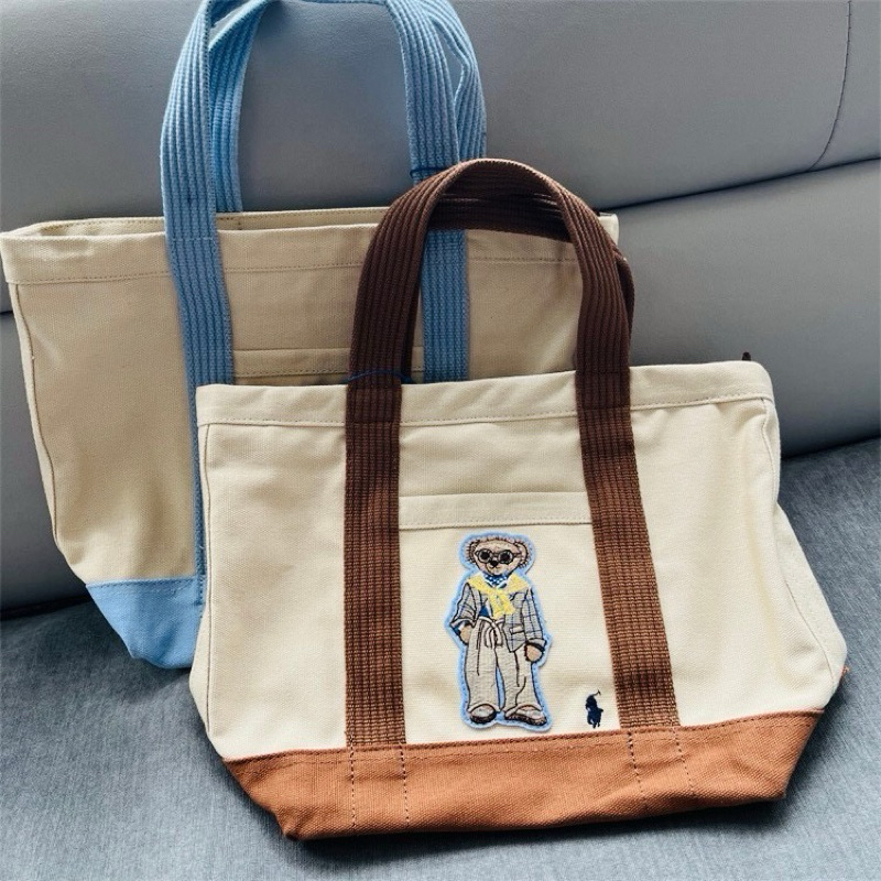 กระเป๋า P.olo Ralph Lauren Canvas Small P.olo Bag Tote | Shopee Thailand