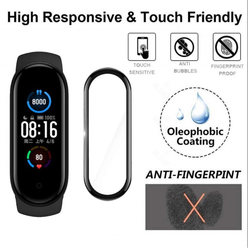 Anti Scratch/Screen Guard/Screen Protector 3D เฉพาะสำหรับ Xiaomi Mi Band 6 / Mi Band 5/7/8/9 ...