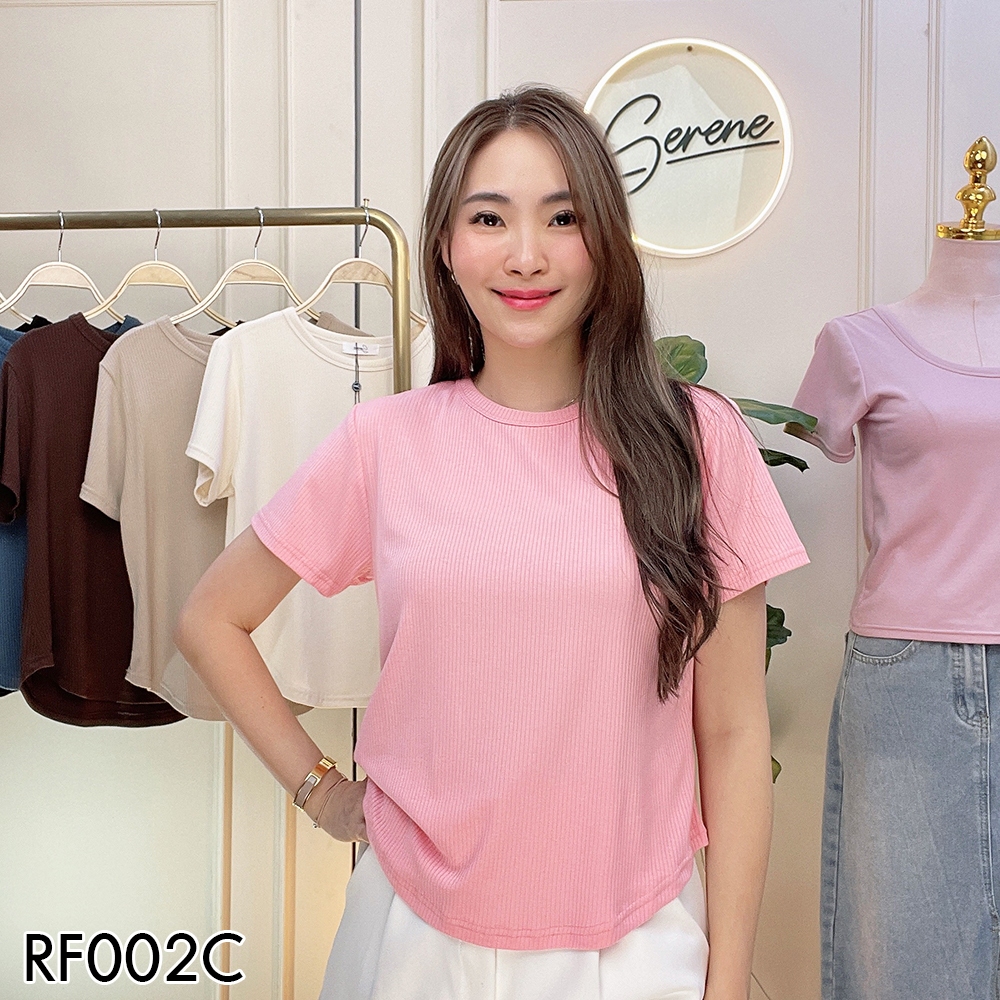 Serene's Choice เสื้อคอกลมแขนสั้น ชายโค้ง ผ้าร่องใหญ่ หน้าผ้า 34/38 นิ้ว Short Sleeve 34/38 ...