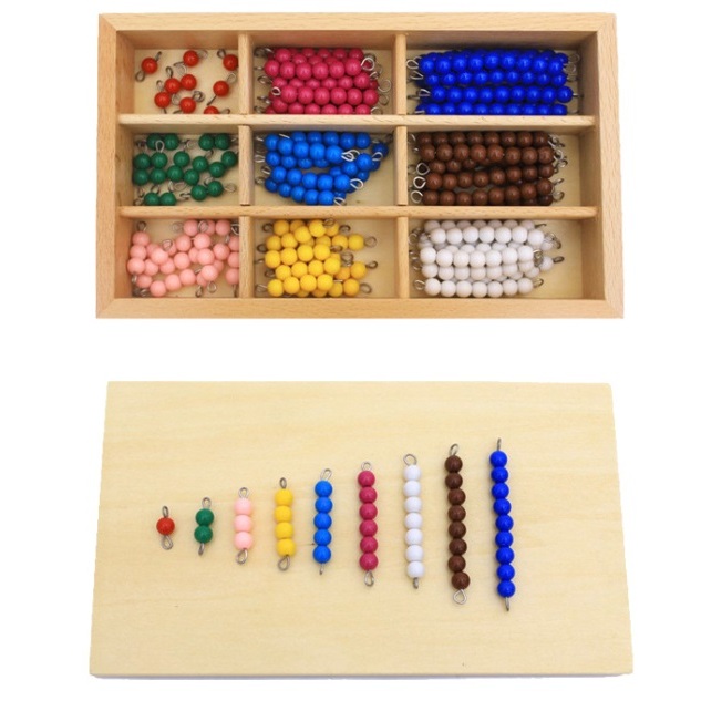 Montessori colored beads box - Counting stick มอนเตสซอรี่ ของเล่น ...