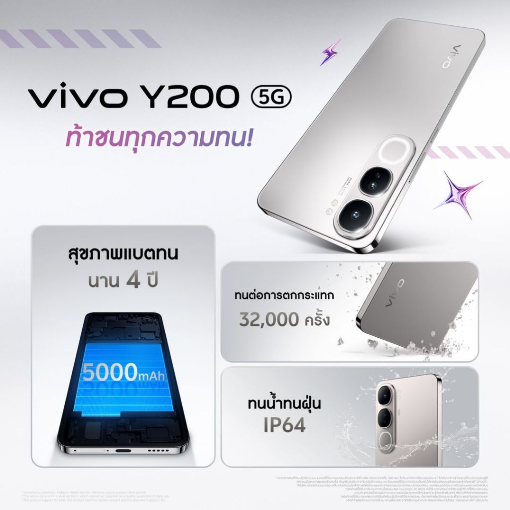 vivo Y200 5G 8+256/12+512GB โทรศัพท์มือถือ วีโว่ CPU Snapdragon 4 Gen 2 ...