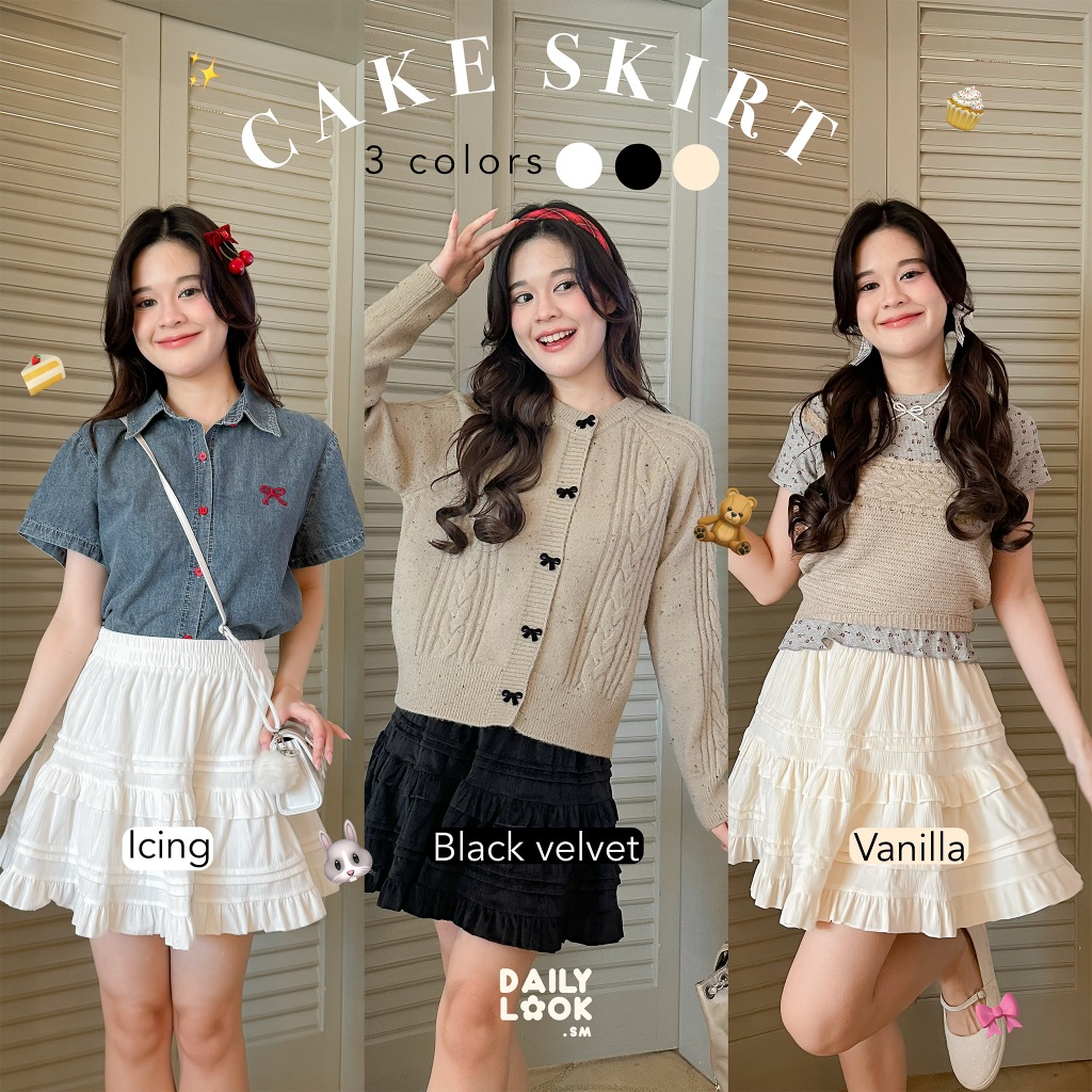 DAILYLOOK.SM --- Cake skirt กระโปรงสั้นมีระบายสุดคิวท์รุ่นใหม่ของเดลี่มาแล้วค่าา | Shopee Thailand