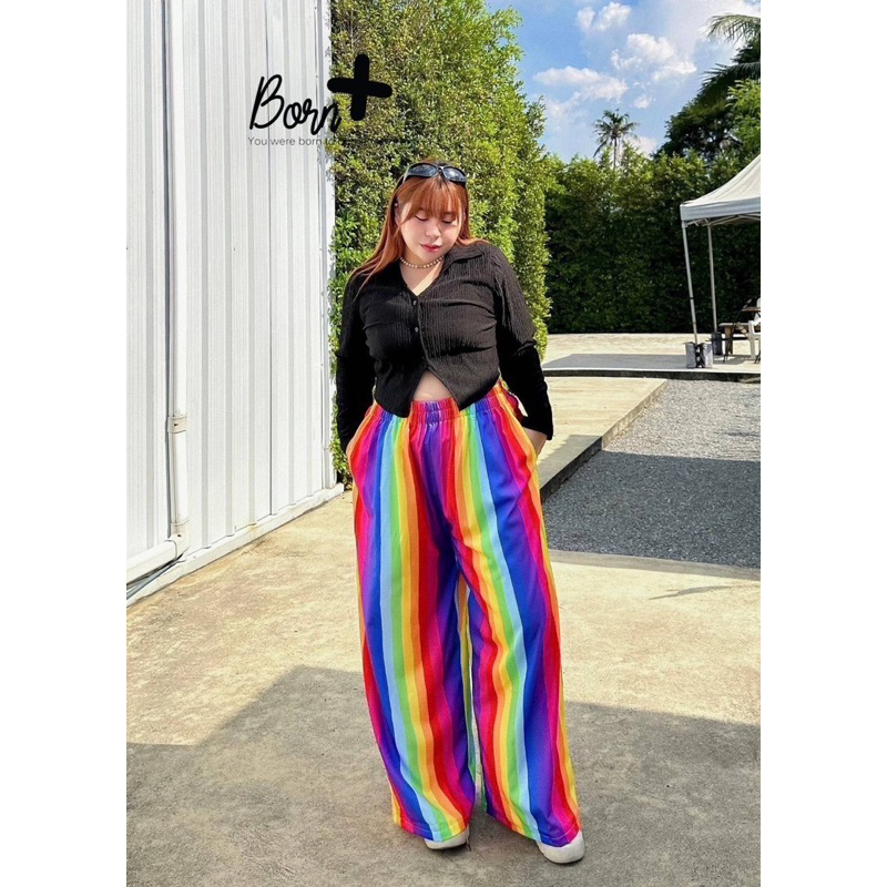 Rainbow Pants กางเกงลายสายรุ้ง ลายฮอตฮิต เอว 38-60” | Shopee Thailand