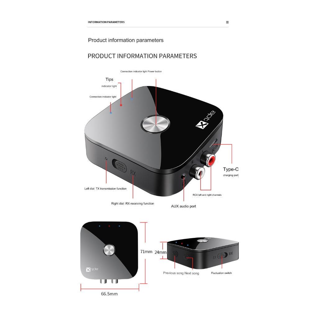 Bluetooth Receiver Qualcomm® aptX™ HD T69 เครื่องรับสัญญาณ บลูทูธ ...