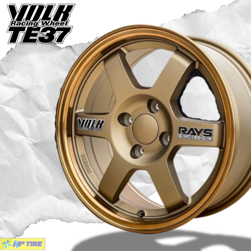 ล้อแม็กซ์ลาย TE37 ขนาด 15 นิ้ว (สีทอง) ล้อแต่งสำหรับเก๋งอีโก้คาร์ (ชุด 4 วง) | Shopee Thailand