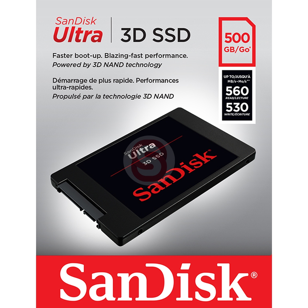 SanDisk Ultra 3D SSD, SDSSDH3-500G, 500GB, SR560/SW510MB/s ประกัน 5 ปี ...