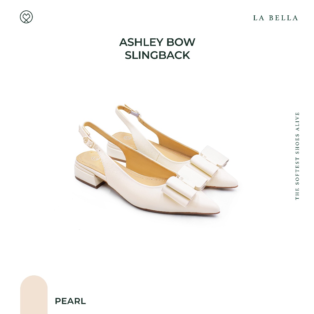LA BELLA รุ่น ASHLEY BOW SLINGBACK - PEARL | Shopee Thailand