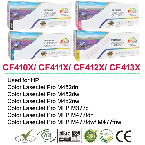 หมึกพิมพ์ CF410X / CF411X / CF412X / CF413X (410X) สีดำ/ สีฟ้า/ สี ...