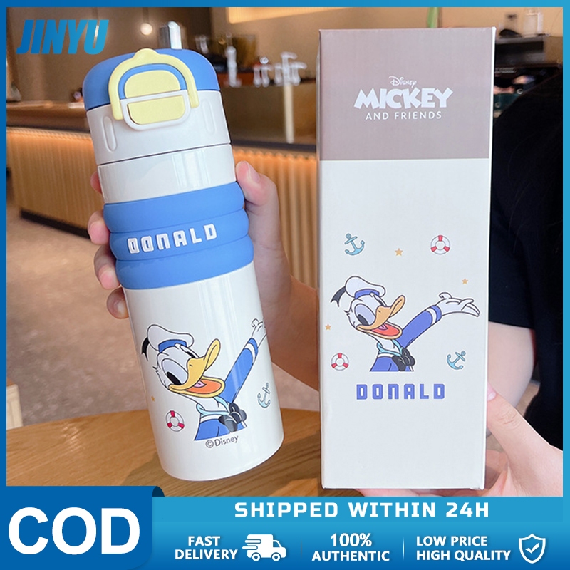 ขวดน้ํา thermos แก้วเก็บความเย็น กระติกน้ำพกพา ลายการ์ตูน สายคล้อง พร้อมปิดฝา ฝา2หัว แบบยกดื่ม ...