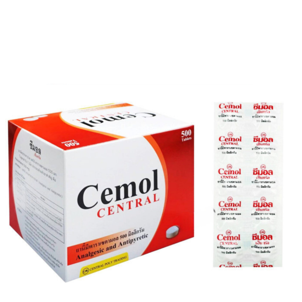 [ยกกล่อง50แผง] CEMOL พาราเซตามอล แผงละ 10 เม็ด แก้ปวด ลดไข้ Paracetamol ...