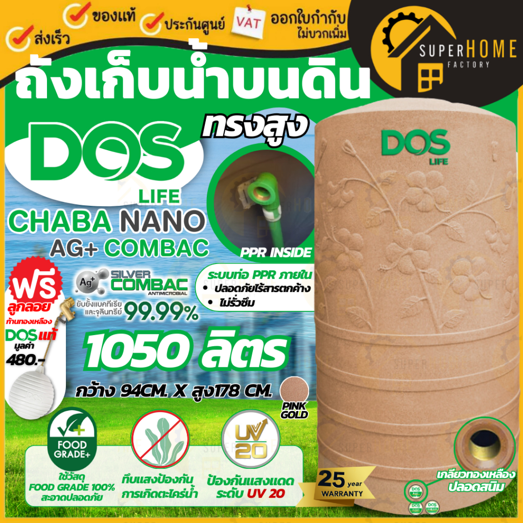 💥ส่งด่วน 💥 ถังเก็บน้ำ ถังเก็บน้ำบนดิน ชบานาโน ชบา Dos Chaba Nano 1050L 3000ลิตร 4000ลิตร ...