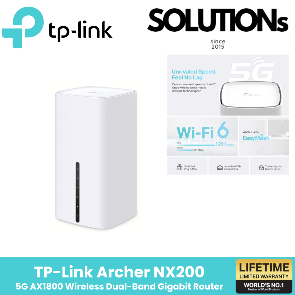 TP-Link Archer NX200 ใหม่! เราเตอร์ใส่ซิม 5G/LTE AX1800 Wireless Dual-Band Gigabit Router รองรับ ...