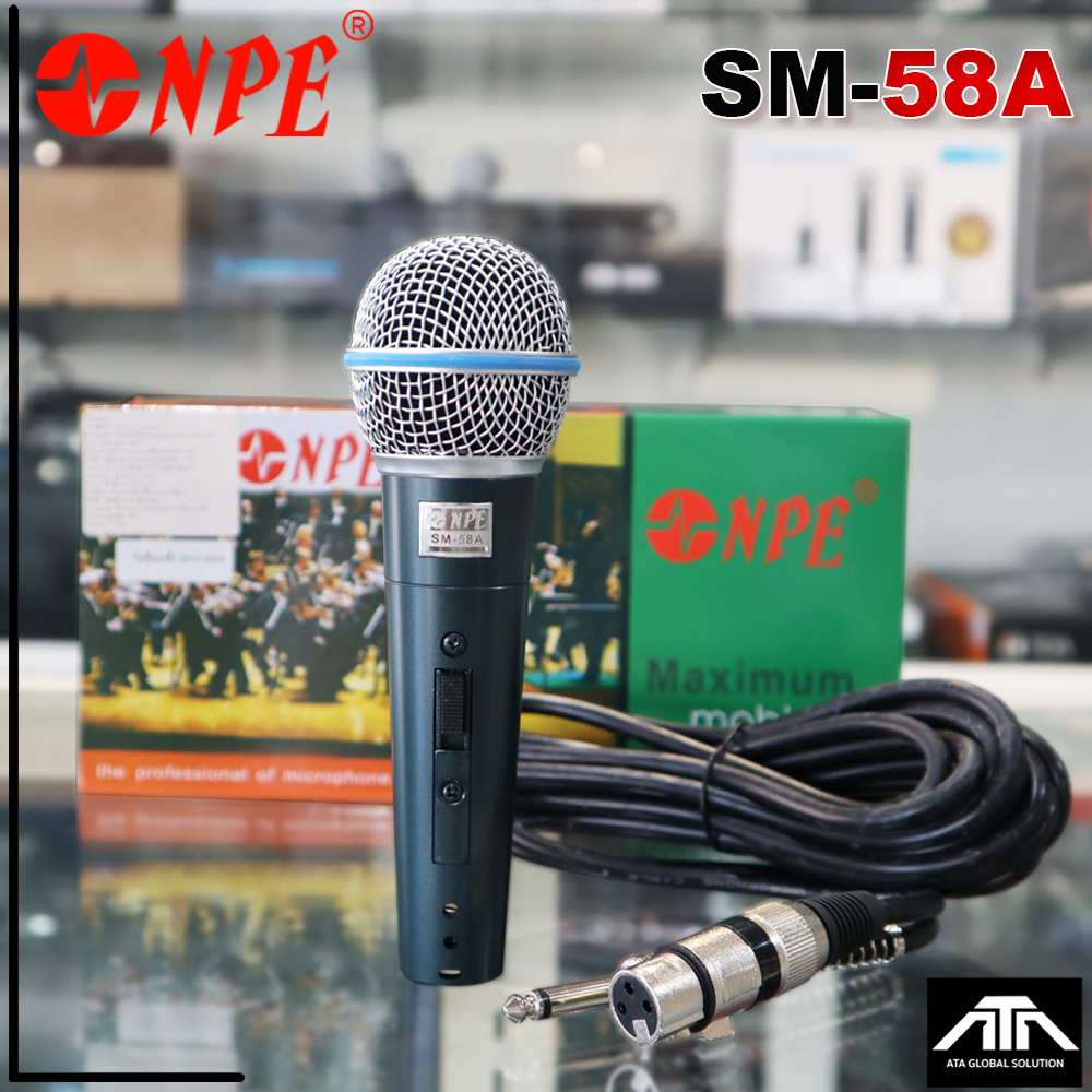 ไมค์ ไมโครโฟน NPE SM-58A พร้อมสาย 5 เมตร ไมค์พูด ไมค์ร้อง | Shopee Thailand