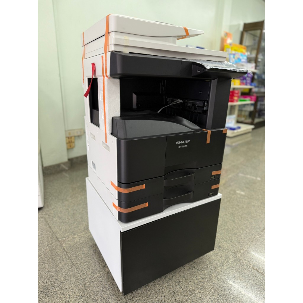 เครื่องถ่ายเอกสารขาวดำระบบมัลติฟังก์ชั่นSHARP BP-30M31 พร้อมตู้รองเหล็ก ...