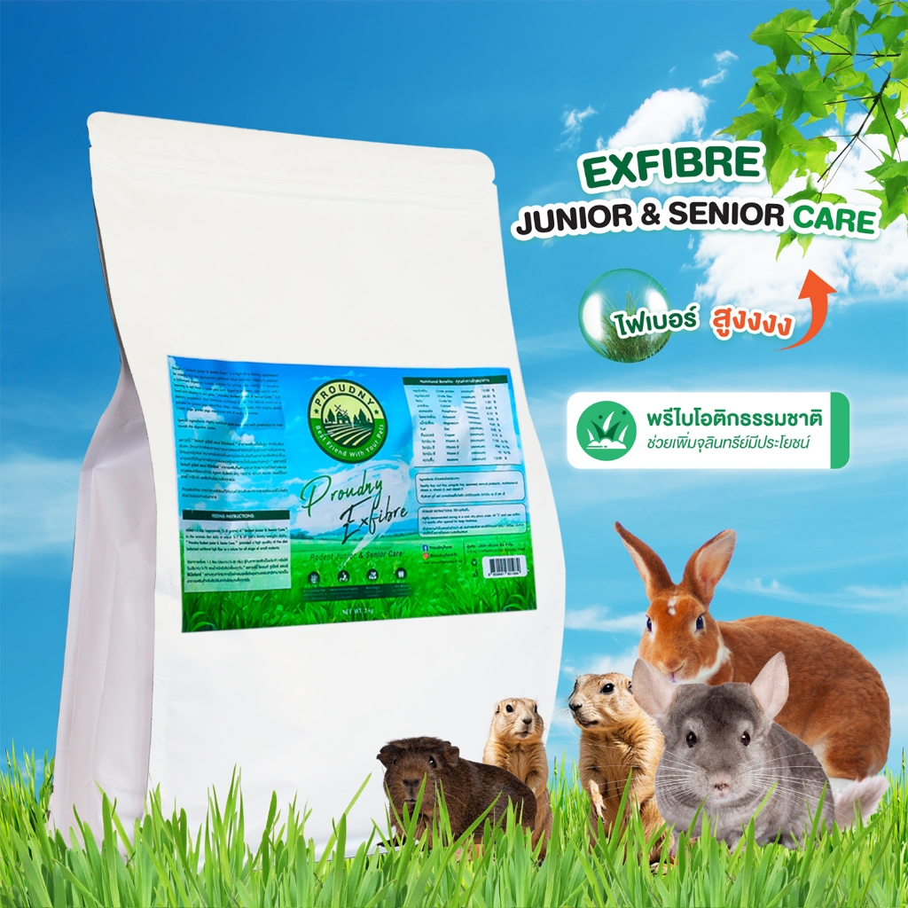 อาหารเสริมไฟเบอร์ สัตว์กินพืชอายุน้อยและสูงอายุ Exfibre Rodent Junior ...