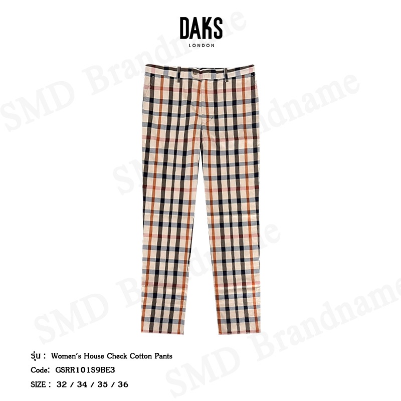DAKS กางเกงขายาว รุ่น Women's House Check Cotton Pants Code ...