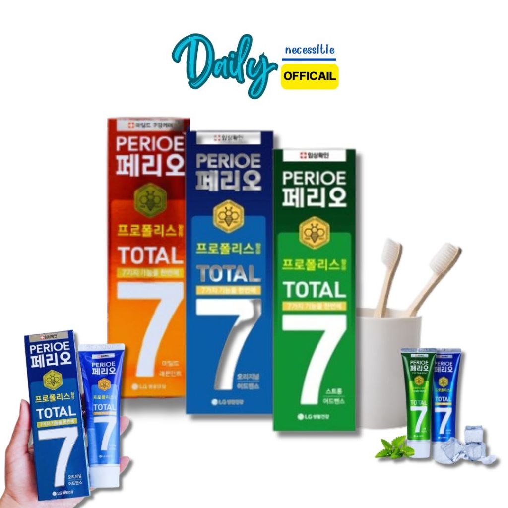 ยาสีฟันเกาหลี LG Perioe Total 7 Toothpaste 120g สีเขียวและสีฟ้า ...