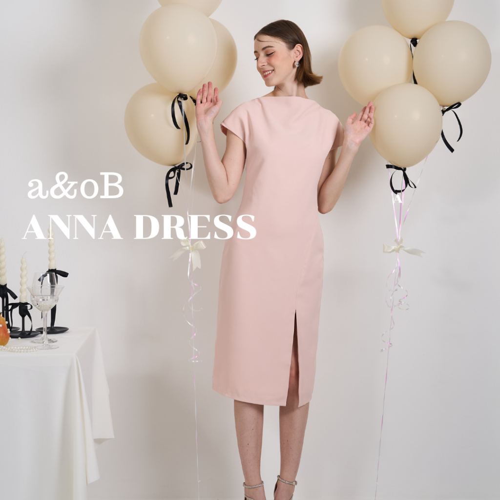 a&oB ANNA DRESS (EXPRESSO &VANILLA WHITE) | Shopee Thailand