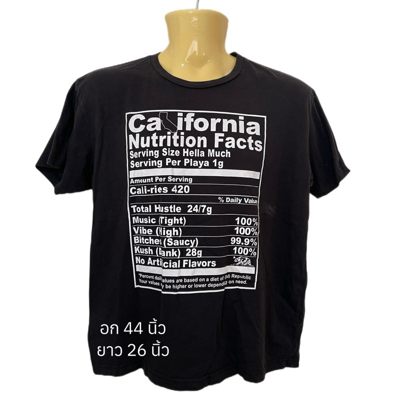 เสื้อมือสอง California Nutrition facts - size L | Shopee Thailand