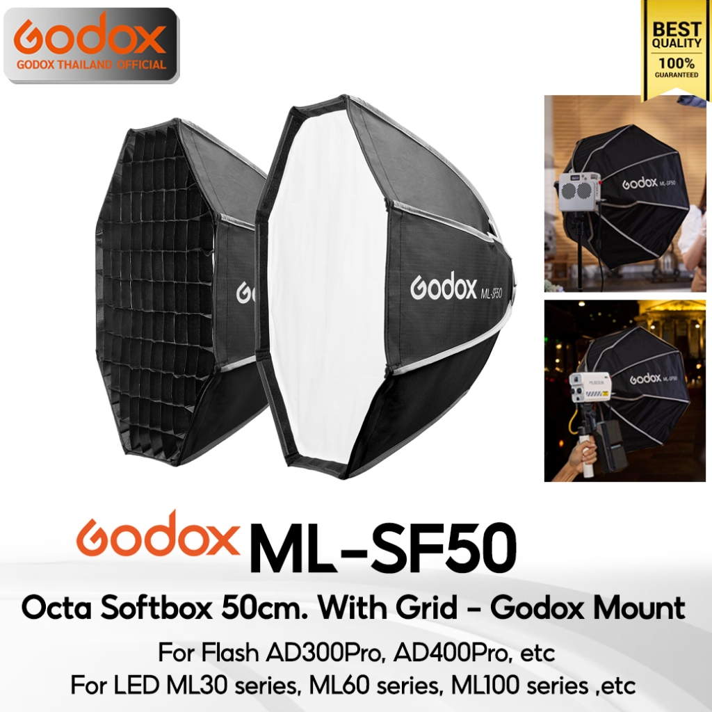 Godox Softbox ML-SF50 Octa Softbox 50 cm. with Grid (Godox Mount) For ...