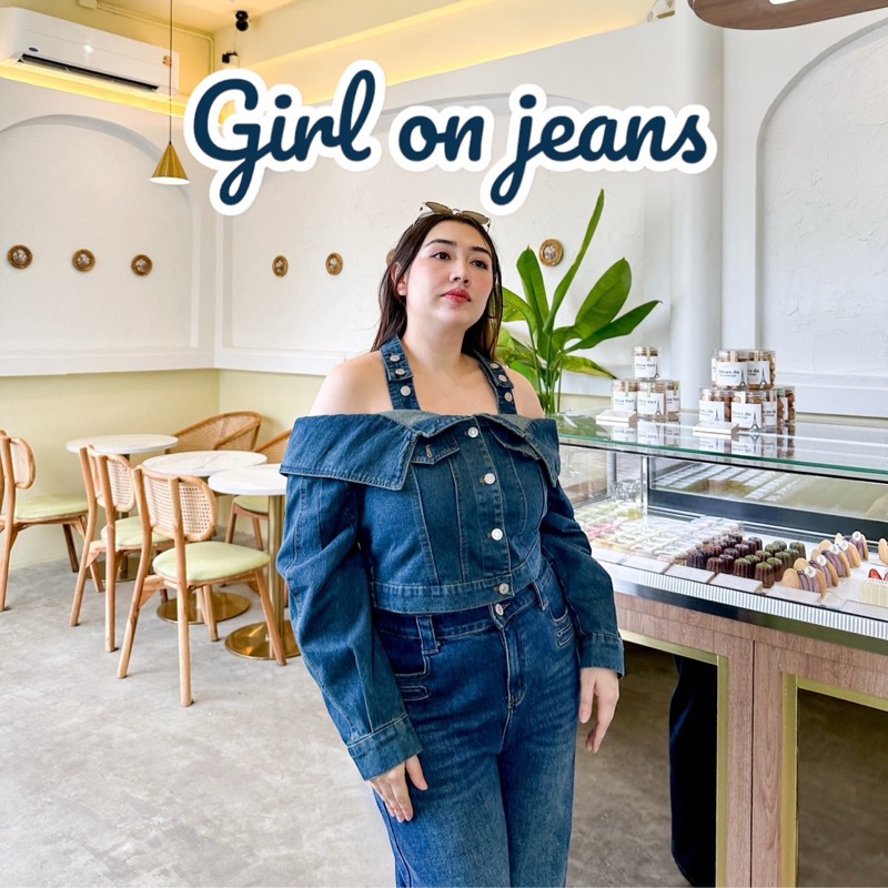 (DPWNAXU ลด 45.-) Lady M | Girl on jeans เสื้อยีนส์ทรงครอป คล้องคอ สุดเก๋ไก๋ ใส่เที่ยว ดู ...