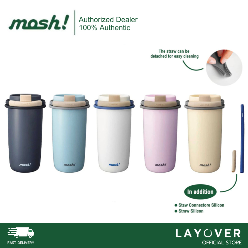 [ส่วนลด10% DDX10CT10] [สินค้าแท้ มีรับประกัน] MOSH! LATTE TUMBLER WITH STRAW (480ML) JAPAN ...
