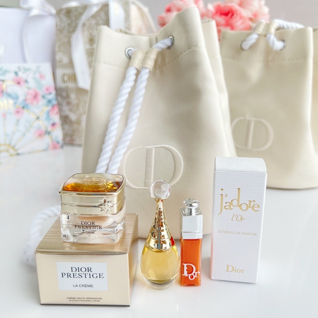 เซ็ทน้ำหอมจิ๋ว Dior Jadore Miniature Set 4 Pcs. รวม Cloth Bag สีครีม ...