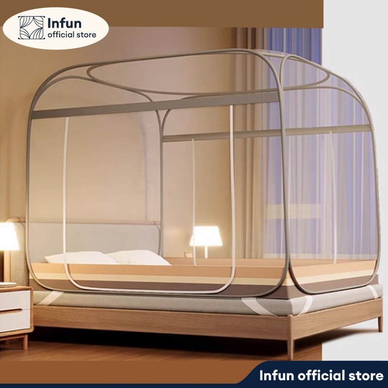 INFUN มุ้ง มุ้งกันยุง 6ฟุต 5ฟุต 4ฟุต มุ้งเต็นท์ กันแมลงกันยุง ติดตั้ง ...