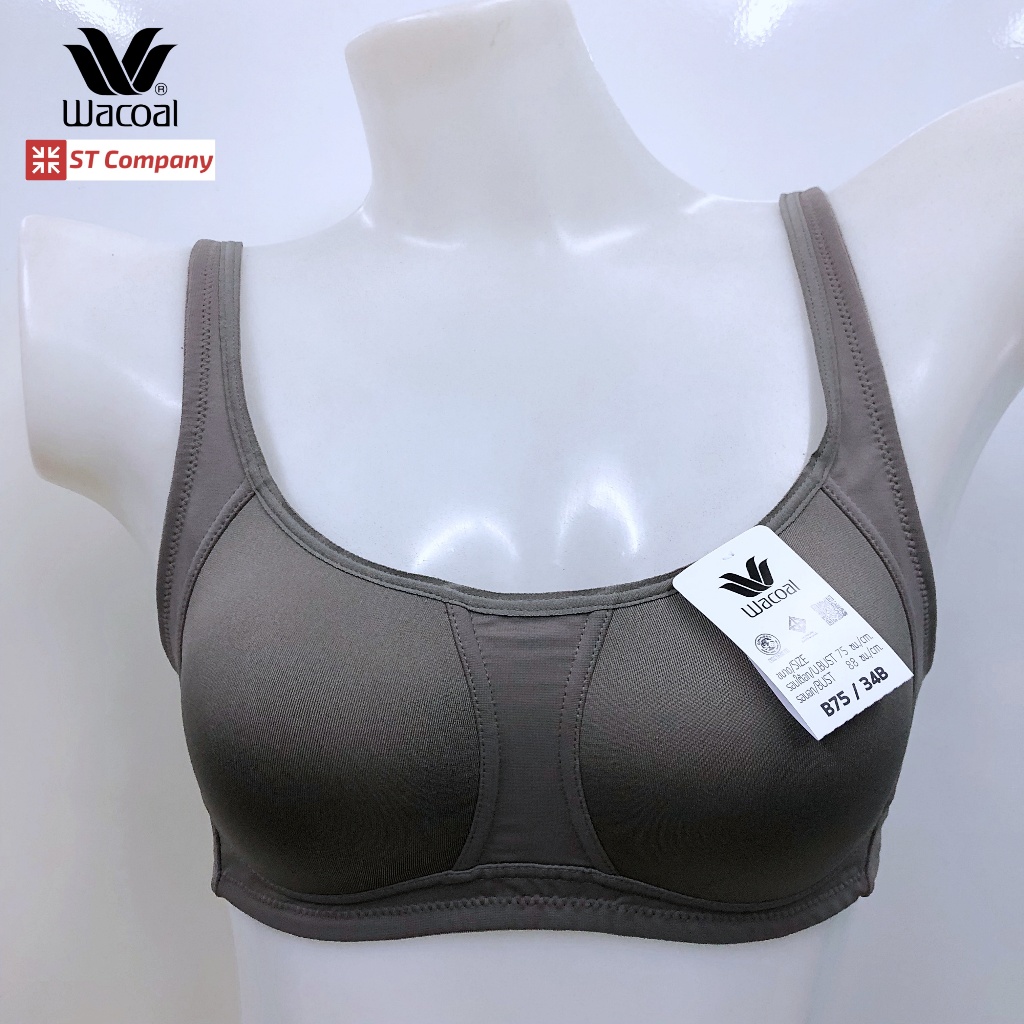 Wacoal Basic Bra ชุดชั้นใน ไม่มีโครง สีเทาขี้ม้า รุ่น WB9M40 (WB9M33 รหัสเก่า) เสริมฟองบาง ...