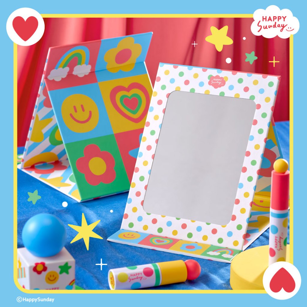 HAPPY SUNDAY MAGIC BLING BLING MIRROR | กระจกตั้งโต๊ะพับได้ | Shopee ...