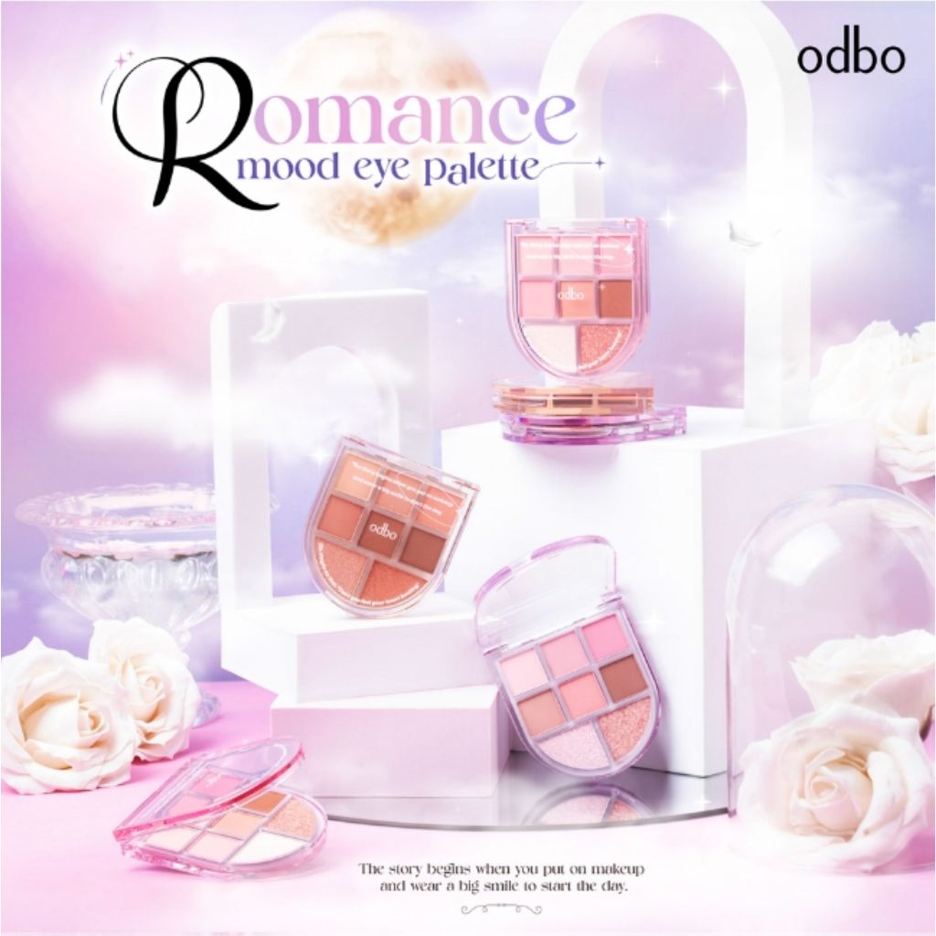 ODBO Romance Mood Eye Palette 6g พาเลทอายแชโดว์ 8 เฉดสีในตลับเดียว OD2023 | Shopee Thailand
