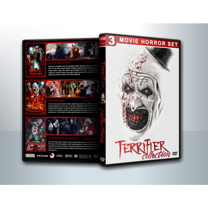[ DVD Movie มีปก+สกรีนแผ่น ] Terrifier Collection 1 2 3 ( 3 DVD ) เสียง ...