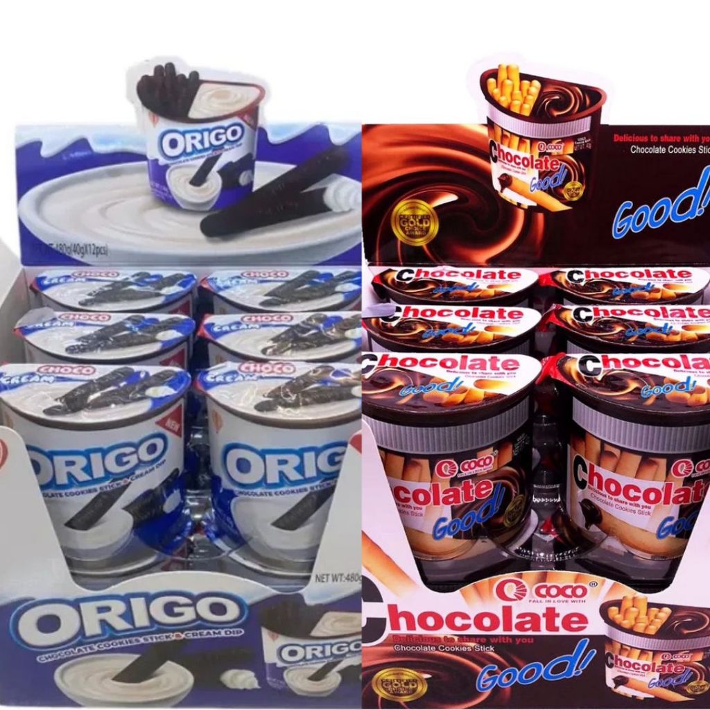 Origo / Chocolate good คุกกี้สติ๊ก + ซอสดิป เซท 3 อัน น้ำหนักรวม 120 ...