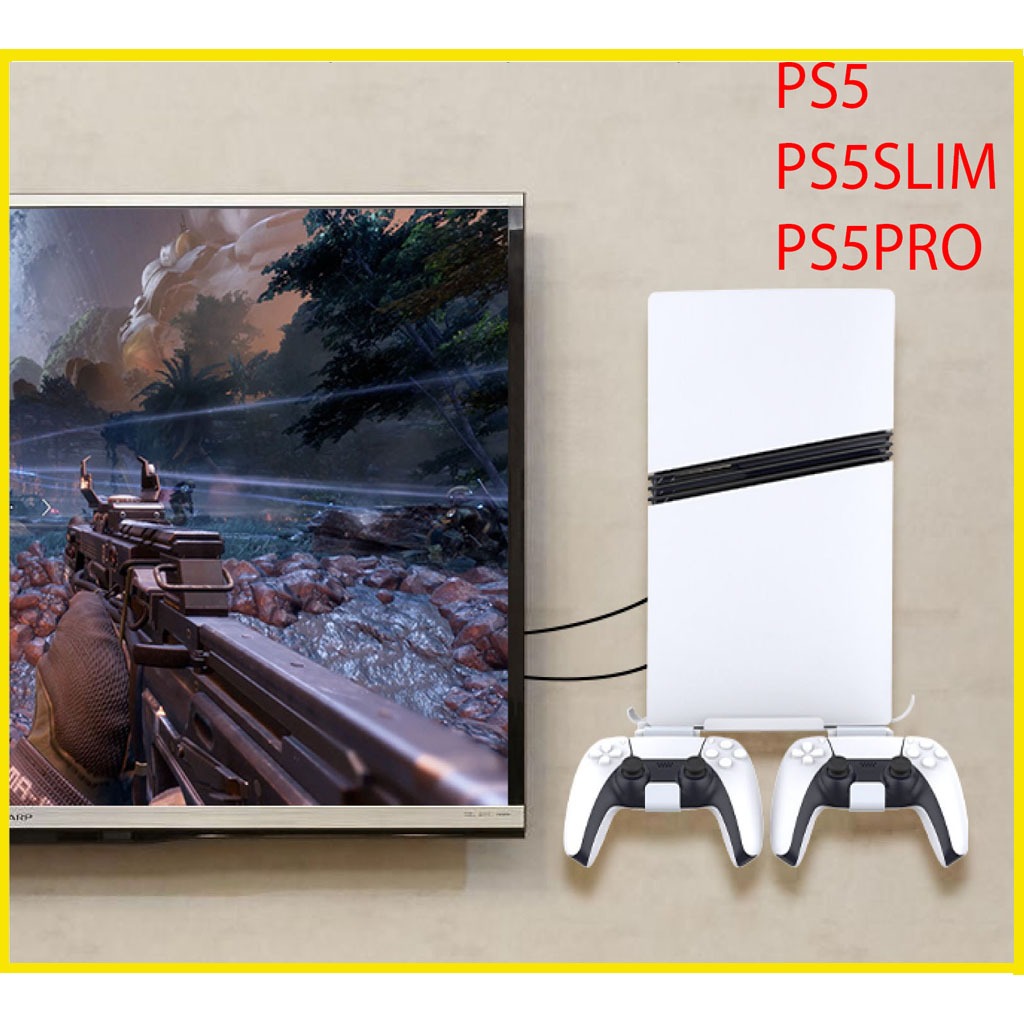 PS5 Pro/PS5 Slim/PS5 ชั้นวางของติดผนังที่ยึดผนัง และขาตั้งติดผนังสำหรับ ...