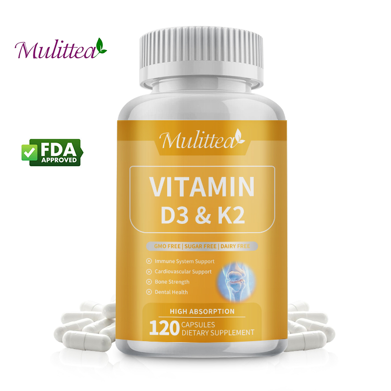 Mulittea Vitamin D3K2 Hard Capsules บำรุงภูมิคุ้มกัน ระบบหัวใจและหลอด ...