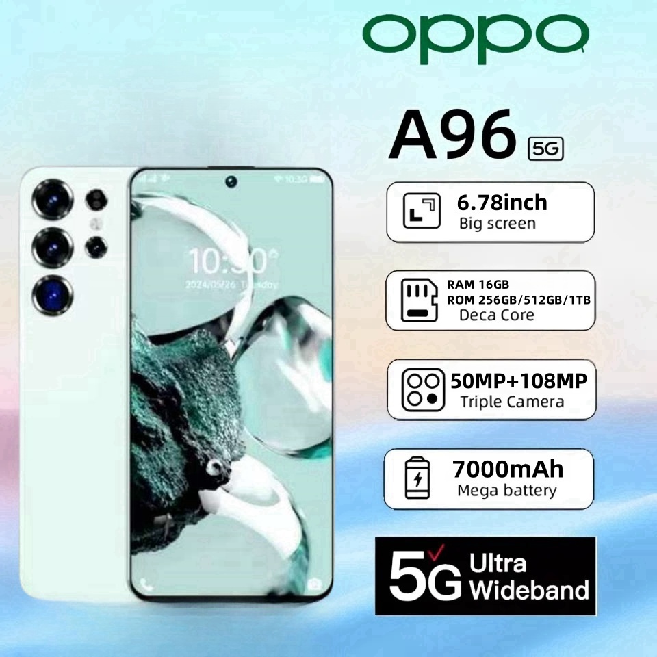 A96 5G สมาร์ทโฟน 16GB + 1TB Dual Core Dual SIM 7000mAh หน้าจอ 6.78 นิ้ว ...