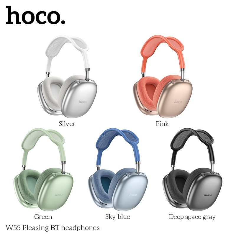 Hoco W55 หูฟังครอบอย่างดีฟองน้ำหุ้มผ้าไม่ใช่พลาสติก แบตอึดขั้น Pleasing ...