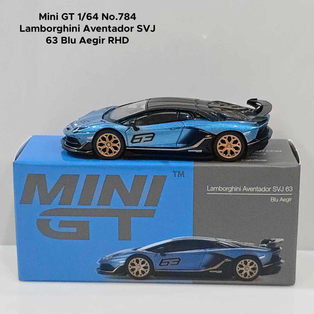 Mini GT 1/64 No.784 Lamborghini Aventador SVJ 63 Blu Aegir RHD | Shopee ...