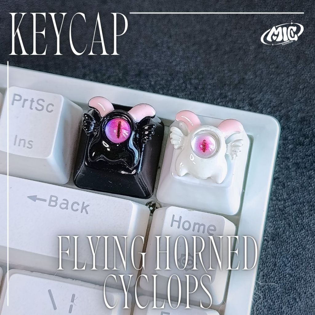 คีย์แคปแฮนด์เมด "flying horned cyclops” คีย์แคปลายนูน Artisan Keycap ...