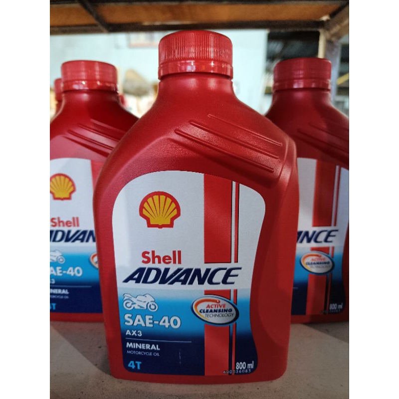 น้ำมันเครื่อง Shell AX3 SAE40 ขนาด 0.8ลิตร สำหรับรถมอเตอร์ไซค์เกียร์ ...