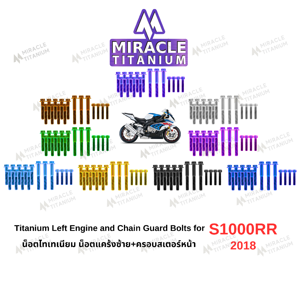 S1000RR (2018) Titanium Left Engine and Chain Guard Bolts น็อตแคร้งซ้าย ...