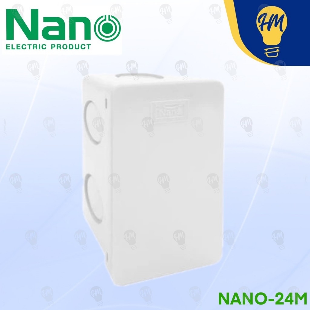 Nano กล่องพักสาย 2X4 สีขาว , สีดำ รูเจาะสำหรับท่อมิล รุ่น NANO-24M | Shopee Thailand