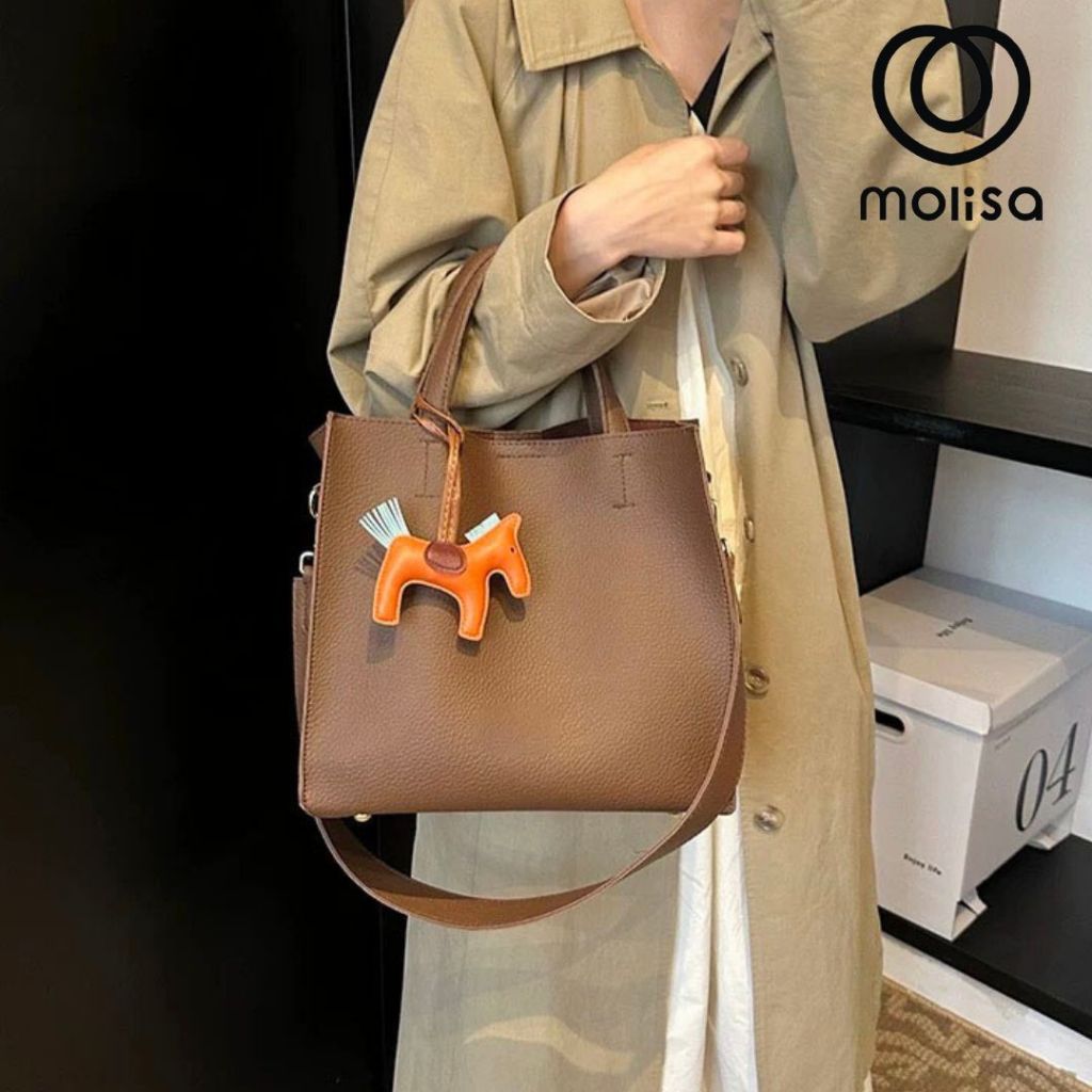 molisa กระเป๋าหนัง กระเป๋าถือ กระเป๋าcrossbody จุของได้เยอะ มีช่องจัด ...