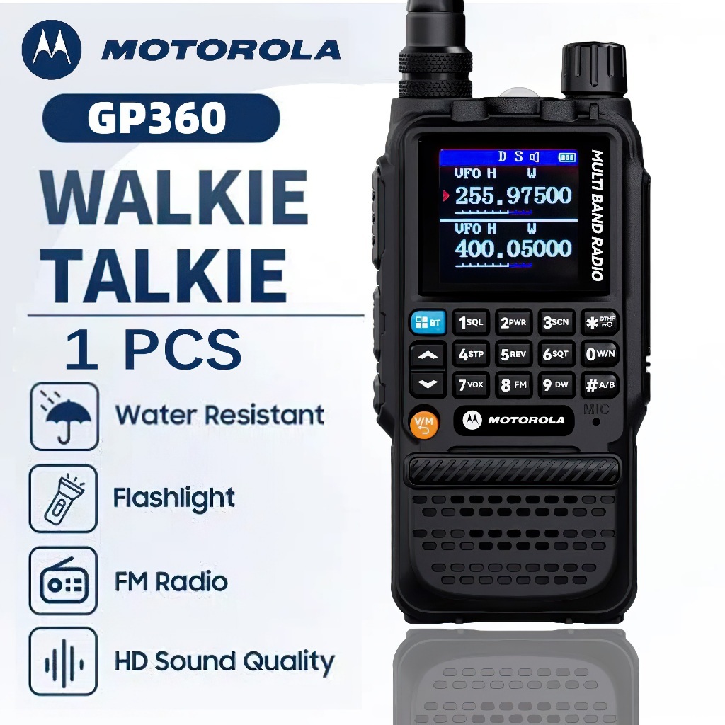 【ชุดหูฟังฟรี】Motorola GP-360 199 ช่อง UHF/VHF ความจุสูง 4800mAh เสียง ...