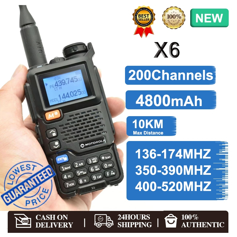 【หูฟังฟรี】Motorola X6(1-10KM) 200 ช่อง AM/FM 4800mAh 10W | Shopee Thailand