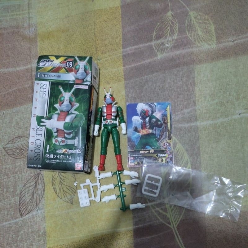 Shodo XX 09 Kamen Rider V3 มือ2 พร้อมพาสเสริม เก็บโค้ดShopeeวิดิโอ | Shopee Thailand