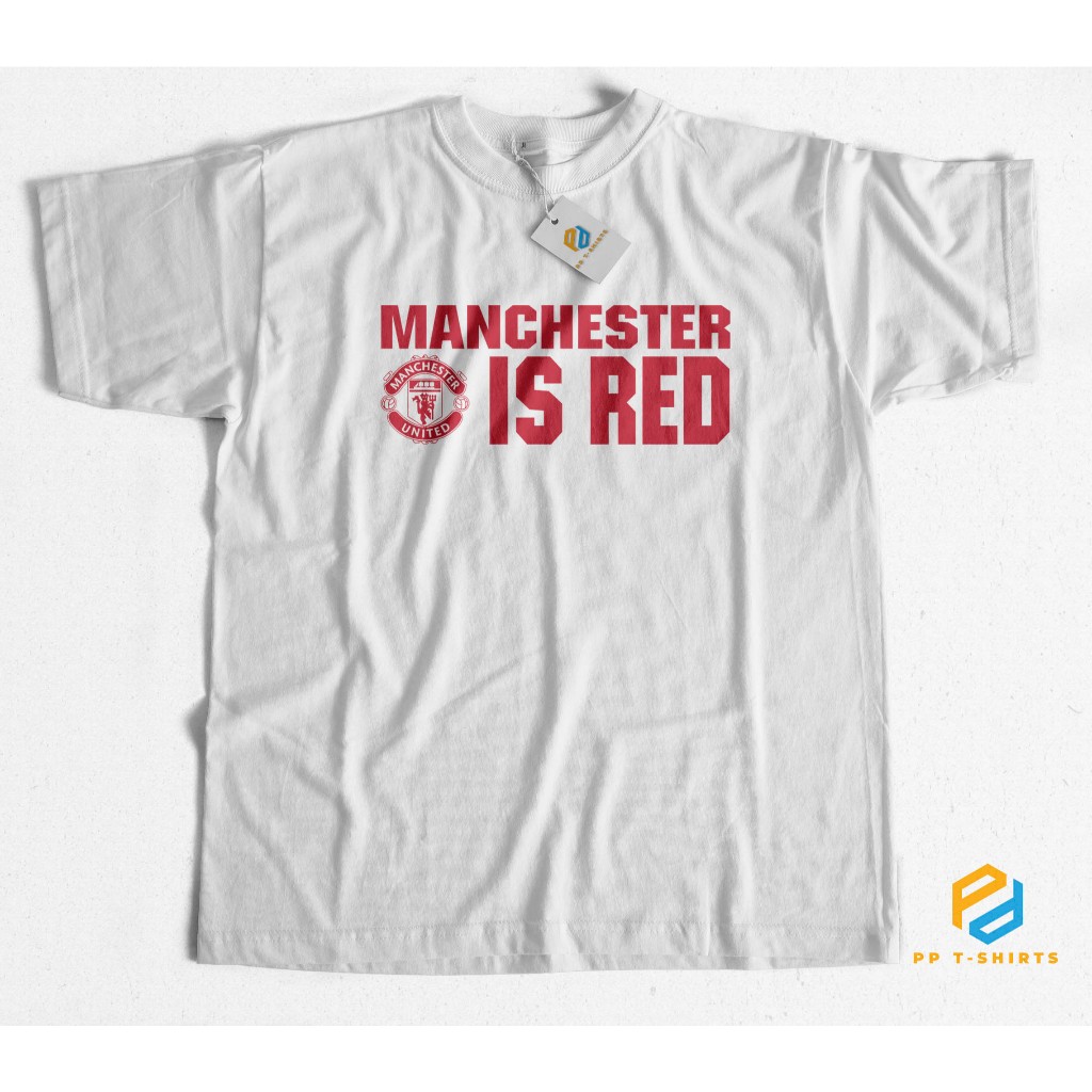 MANCHESTER IS RED เสื้อยืดแฟนแมนยู Cotton100% ทรงตรงปกติ ใส่ได้ทั้งชาย ...