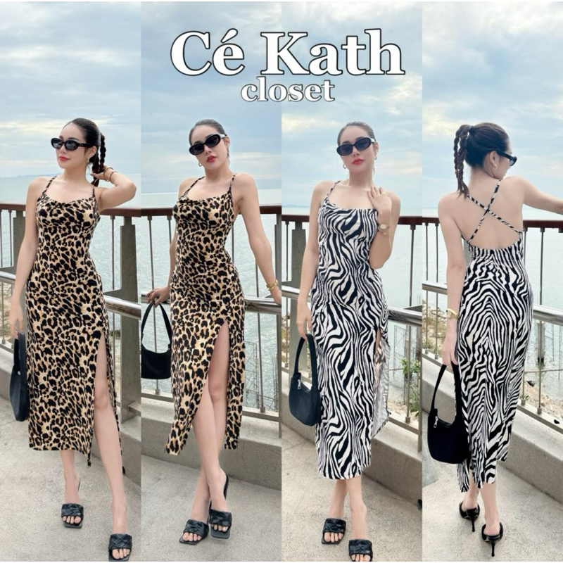 เดรสยาวสายไขว้หลังผ้าพิมพ์ลาย CK33 สินค้าพร้อมส่ง เลือกเเบบในตะกร้า ...