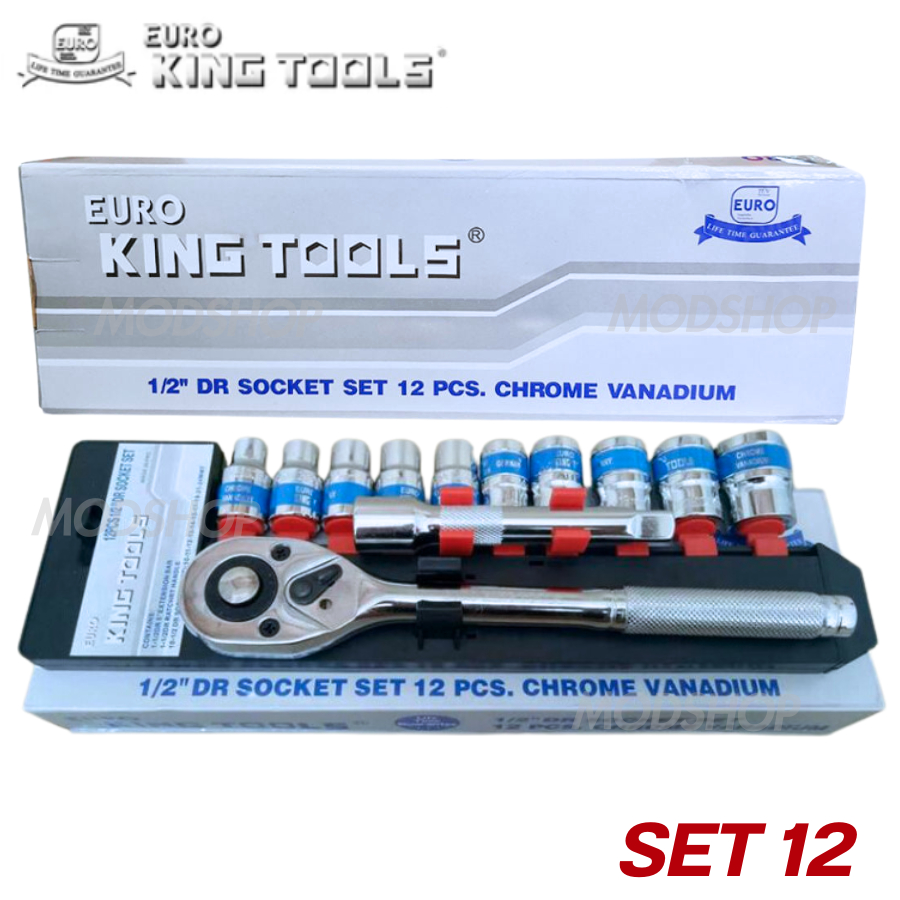 EURO KING TOOLS ชุดบล็อก 1/2นิ้ว (4หุน) 12 ตัวชุด สินค้าพร้อมจัดส่ง ...